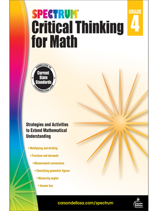 Spectrum Critical Thinking for Math, Grade 4 - Los Angeles Public ...