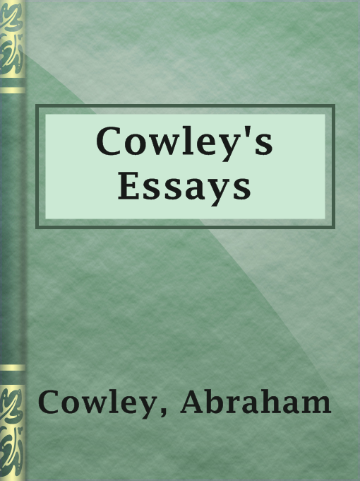 Libby - Cowley's Essays
