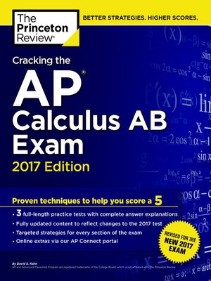 eBook - Cracking the AP Calculus AB Exam, 2017 Edition by Princeton ...