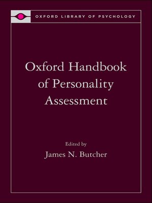 eBook - Oxford Handbook of Personality Assessment by James N. Butcher ...