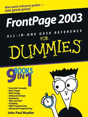 FrontPage 2003 All-in-One Desk Reference For Dummies by John Paul ...