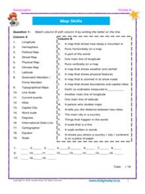 eBook - Grade 6 Geography Test 1: Map Work - Basic by Netsport ...