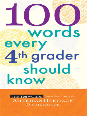 100 Words Every 4th Grader Should Know by Editors of the American ...