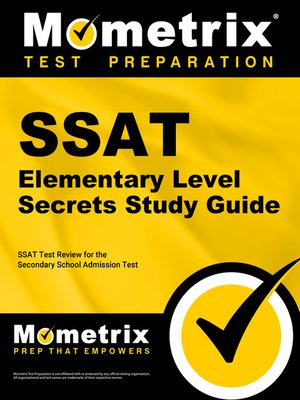 SSAT Elementary Level Secrets Study Guide by SSAT Exam Secrets Test ...