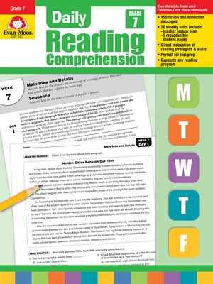 eBook - Daily Reading Comprehension, Grade 7 by Evan-Moor Educational ...