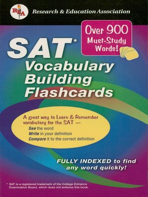 SAT Vocabulary Builder Interactive Flashcards Book by The Editors of ...