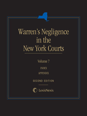 Warren's Negligence in the New York Courts by Robert Conason ...