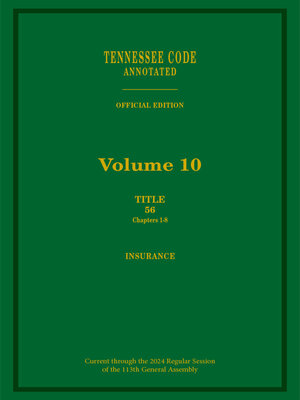 eBook - Tennessee Code Annotated by Publisher's Editorial Staff ...
