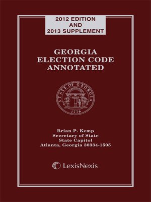 eBook - Georgia Election Code Annotated by Publisher's Editorial Staff ...
