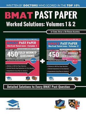 BMAT Past Paper Worked Solutions Volume 1 & 2 by Rohan Agarwal ...