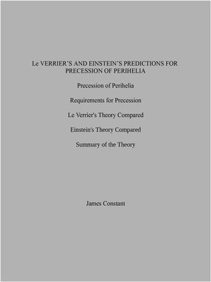 eBook - Le Verrier's and Einstein's Predictions for Precession of ...