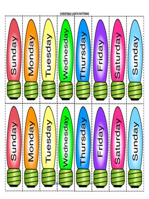 Little Learning Labs--Christmas Lights Sorting Activity--days and ...