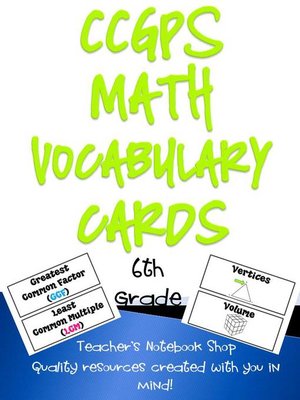 6th Grade Common Core/CCGPS Math Vocabulary Cards by Teaching the Stars ...