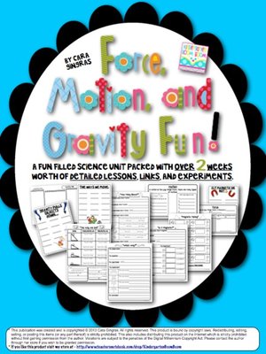 eBook - Force, Motion, and Gravity Science Unit by Kindergarten Boom ...