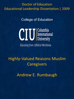 Highly-Valued Reasons Muslim Caregivers by Andrew E. Rumbaugh ...
